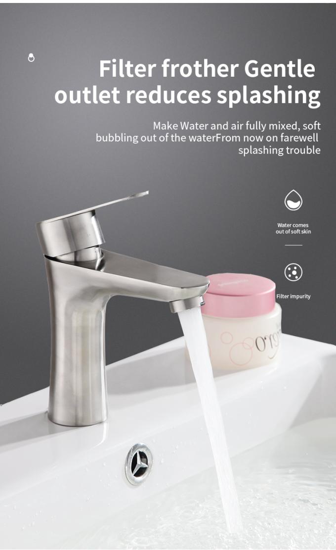 Customized Logo Silver SUS304 Stainless Steel Faucet Easy To Install
