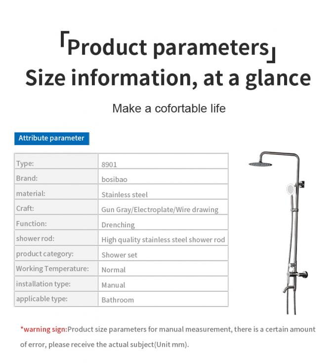 304 Stainless Steel Shower Faucet Corrosion Resistance Wear Resistance